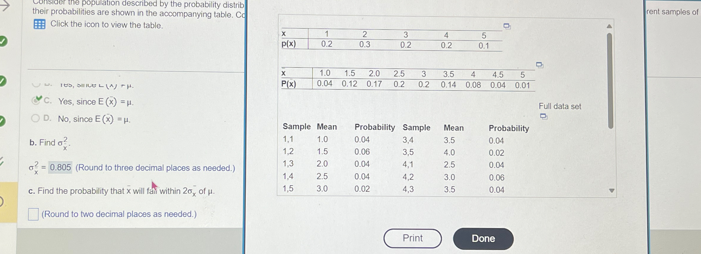 Solved Consider the population described by the probability | Chegg.com