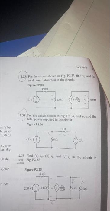 Solved 2.22 The current tθ in the circuit in Fig. P2.22 is 2 | Chegg.com