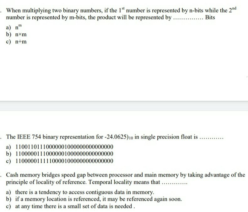Solved · When multiplying two binary numbers, if the 1st | Chegg.com