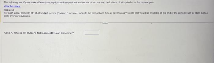 Solved The following four Cases make diffecent assumptions | Chegg.com