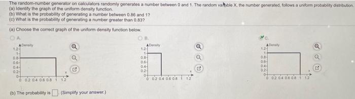 Solved The random-number generator on calculators randomly | Chegg.com