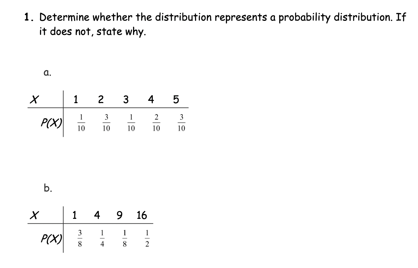 Solved Determine whether the distribution represents a | Chegg.com