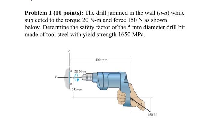 Solved Problem 1 (10 points): The drill jammed in the wall | Chegg.com