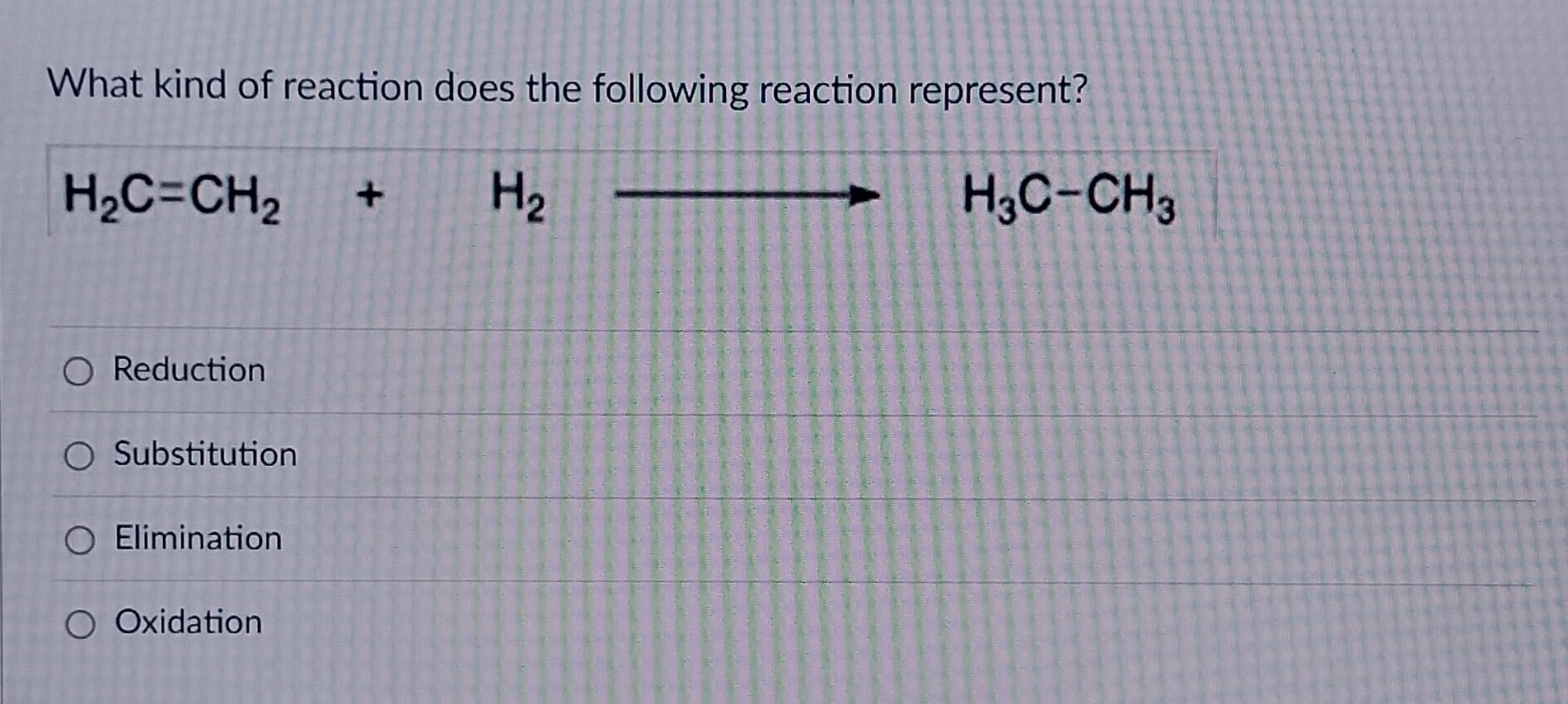 Solved What kind of reaction does the following reaction | Chegg.com