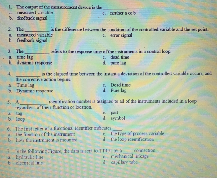 Solved 1. The output of the measurement device is the a | Chegg.com