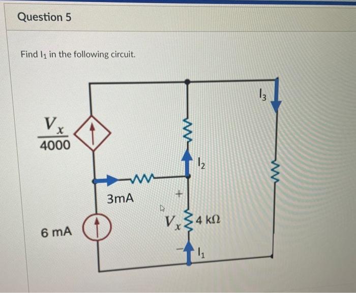 Solved Find I1 in the following circuit. | Chegg.com