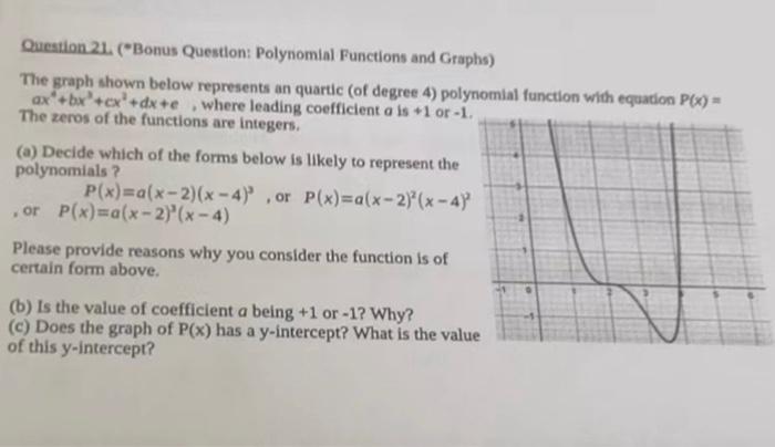Solved Question 21. (Bonus Question: Polynomial Functions | Chegg.com