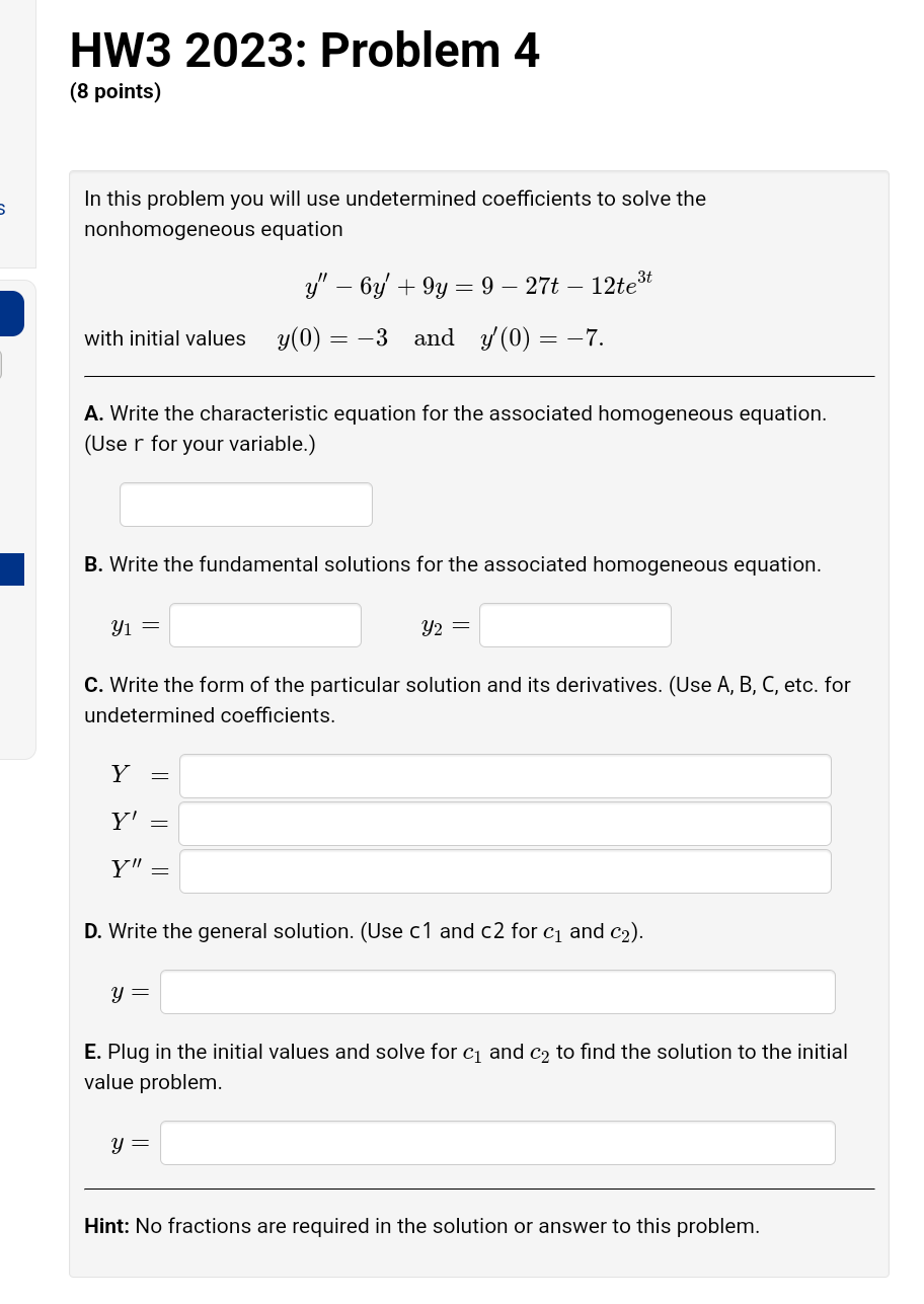 Solved HW3 2023: Problem 4 (8 points) In this problem you | Chegg.com