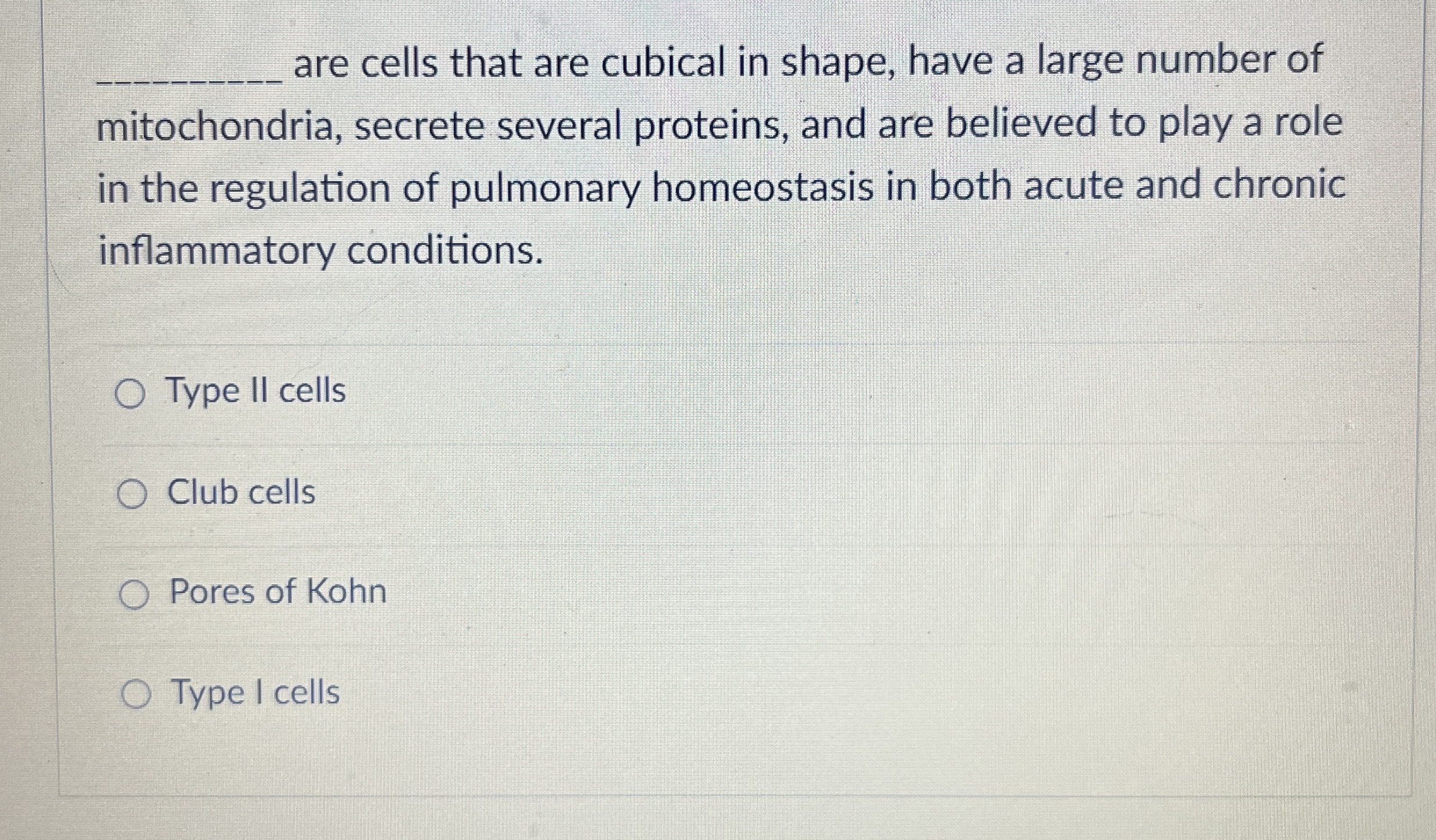 Solved q, ﻿are cells that are cubical in shape, have a large | Chegg.com