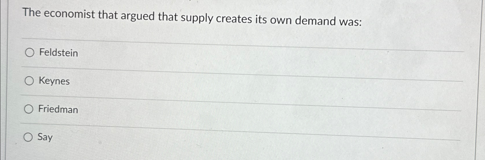 Solved The economist that argued that supply creates its own | Chegg.com