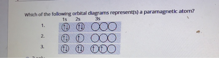 Solved Which of the following orbital diagrams represent(s) | Chegg.com
