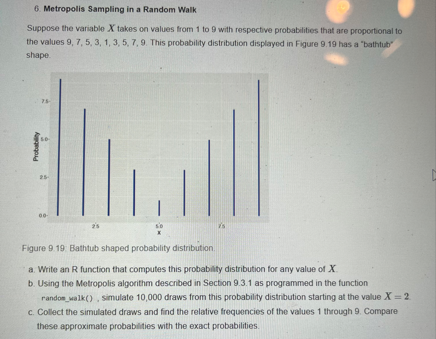 Solved Metropolis Sampling in a Random WalkSuppose the | Chegg.com
