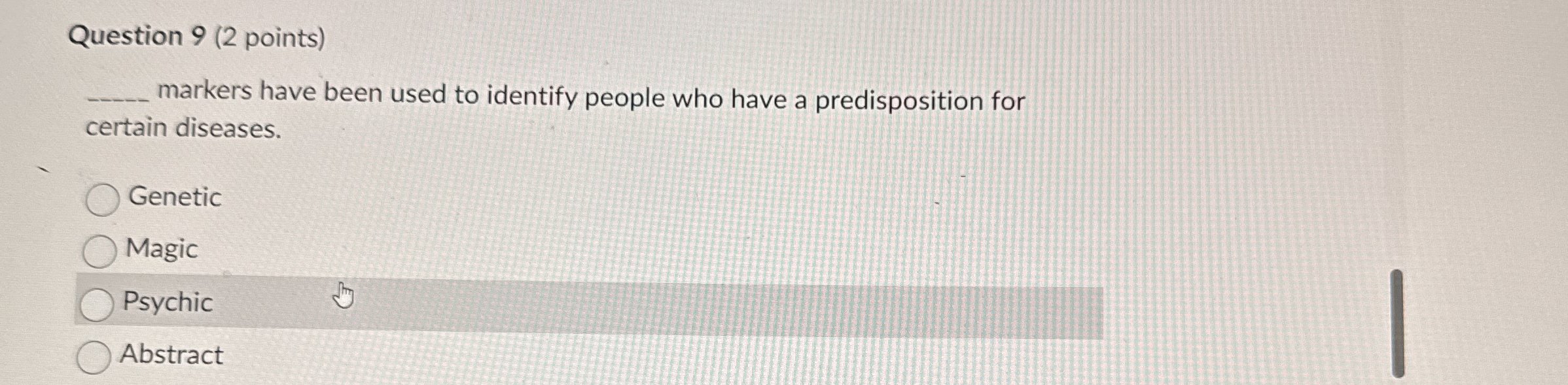 Solved Question 9 (2 ﻿points) q,markers have been used to | Chegg.com