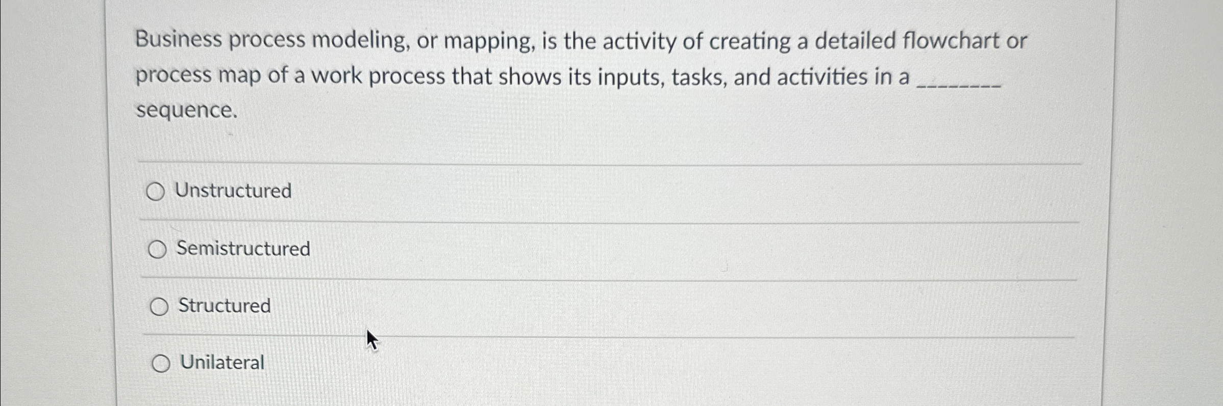 Solved Business process modeling, or mapping, is the | Chegg.com