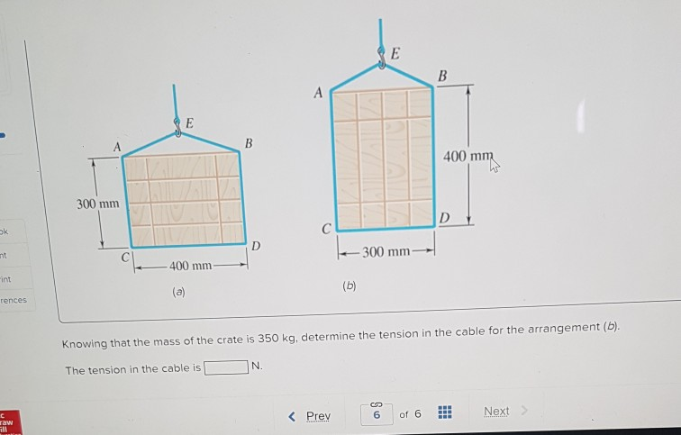 Solved a cable loop of length 1.5m is placed around a crate. | Chegg.com