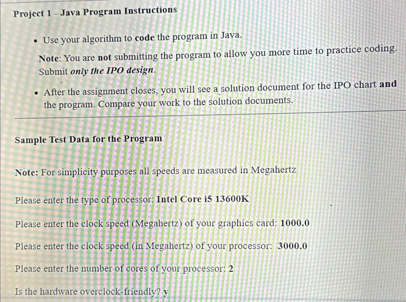Solved Project Part 1-Program Specifications (Chapter 2)You | Chegg.com