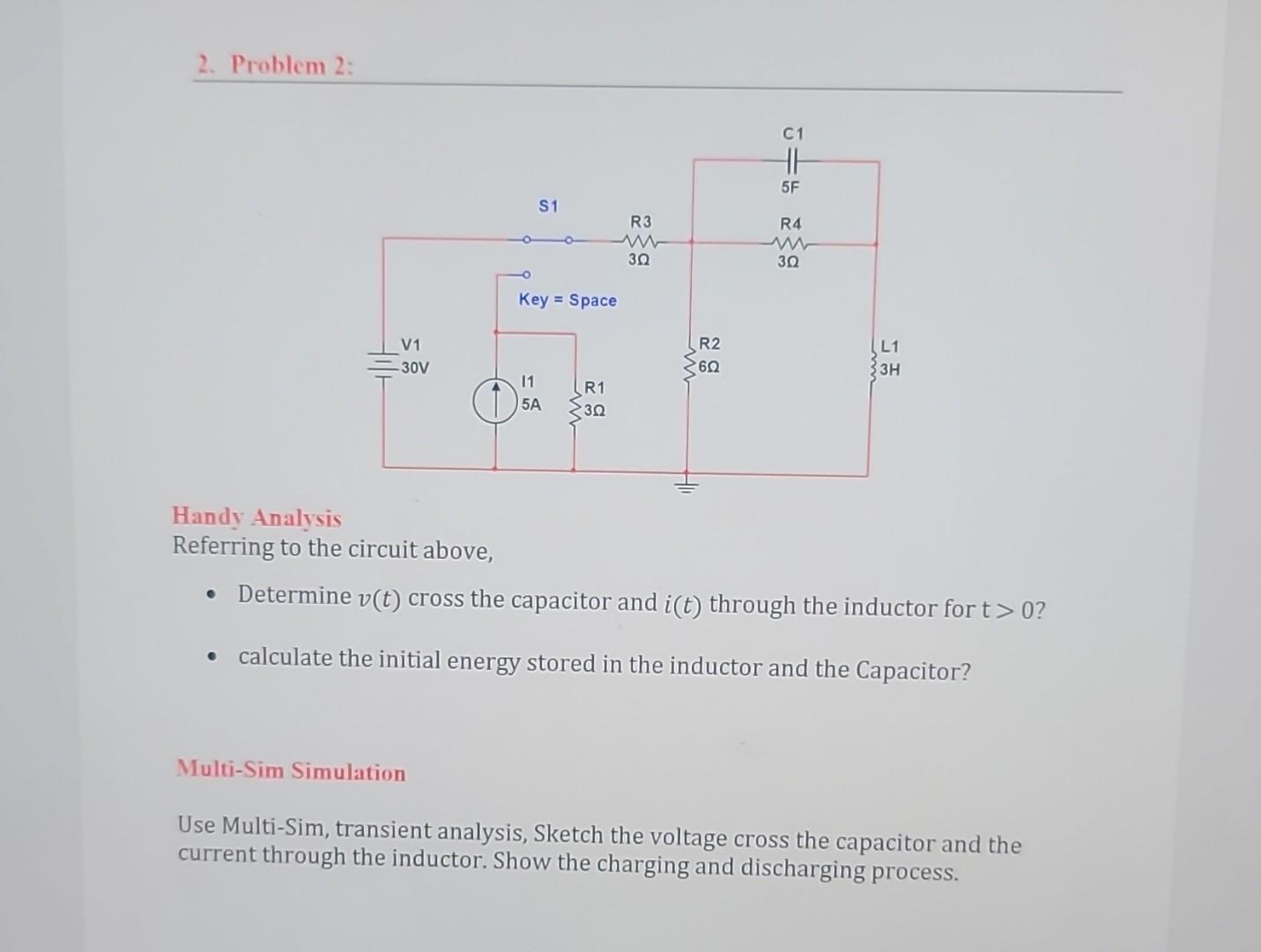 Solved Handy Analysis Referring to the circuit above, - | Chegg.com