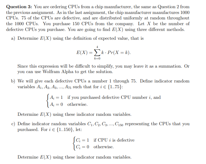 Solved *DISCRETE MATH*Question 3: You are ordering CPUs from | Chegg.com