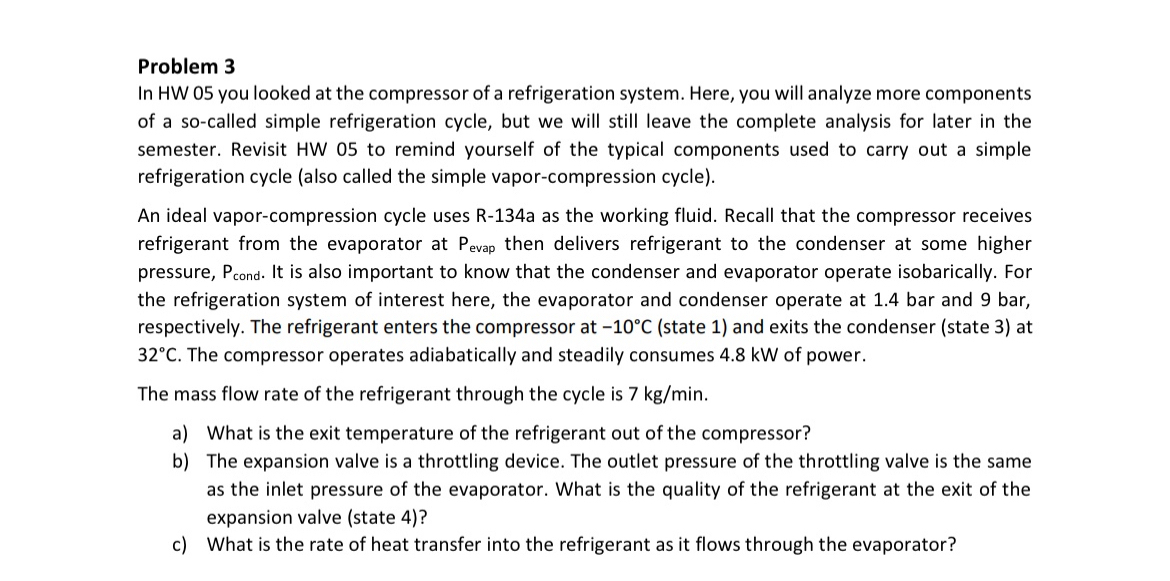 Solved Problem 3In HW 05 ﻿you looked at the compressor of a | Chegg.com