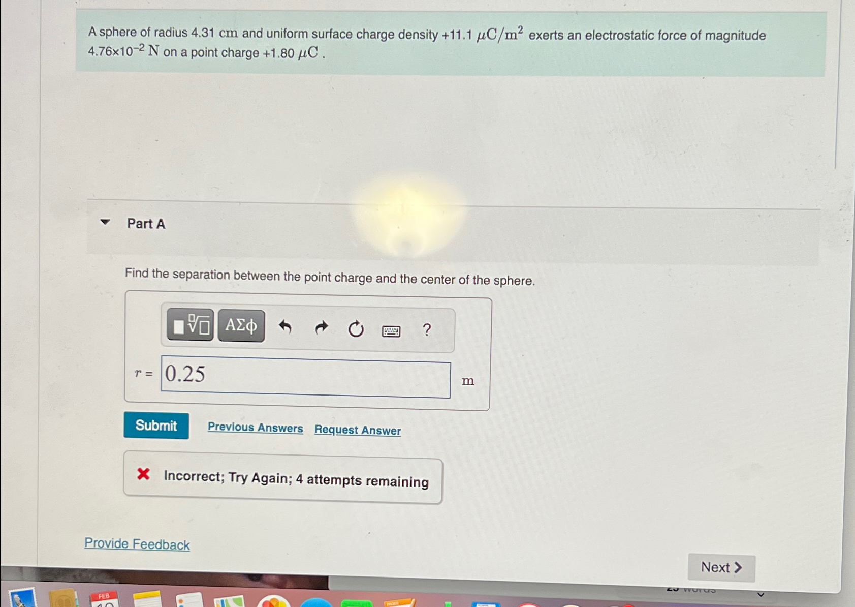 Solved A sphere of radius 4.31cm ﻿and uniform surface charge | Chegg.com