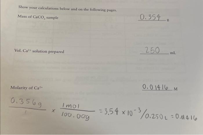 Show your calculations below and on the following | Chegg.com