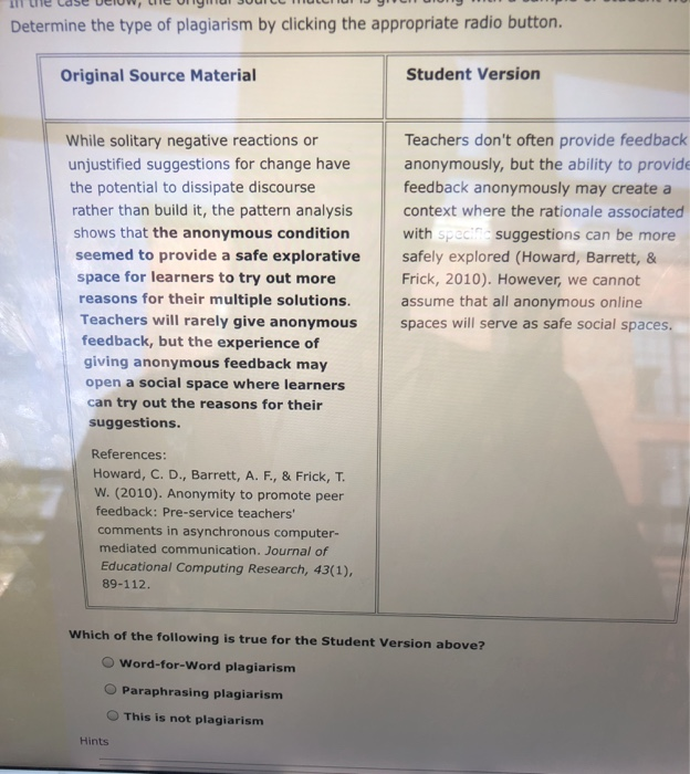 Solved Original Source Material Student Version Learning | Chegg.com
