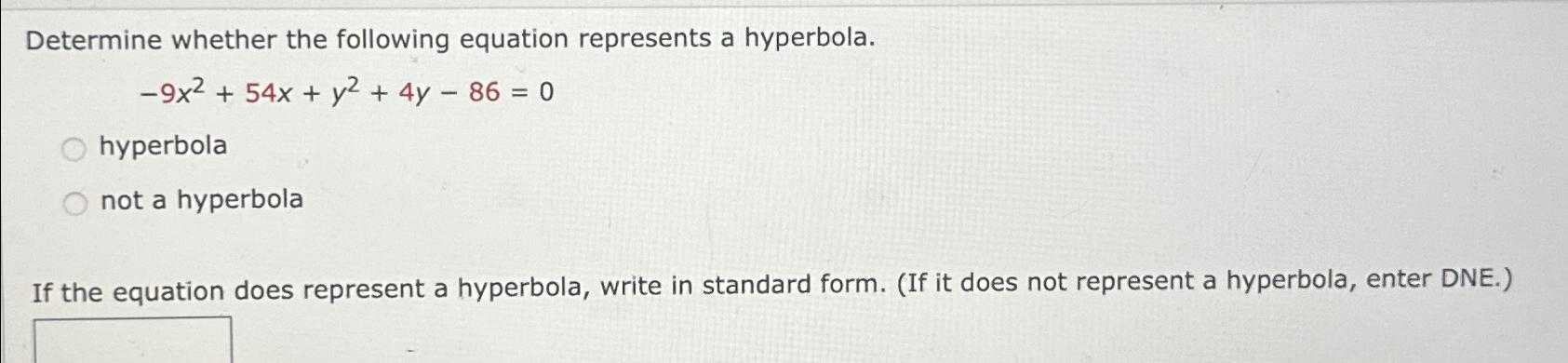 Solved Determine whether the following equation represents a | Chegg.com