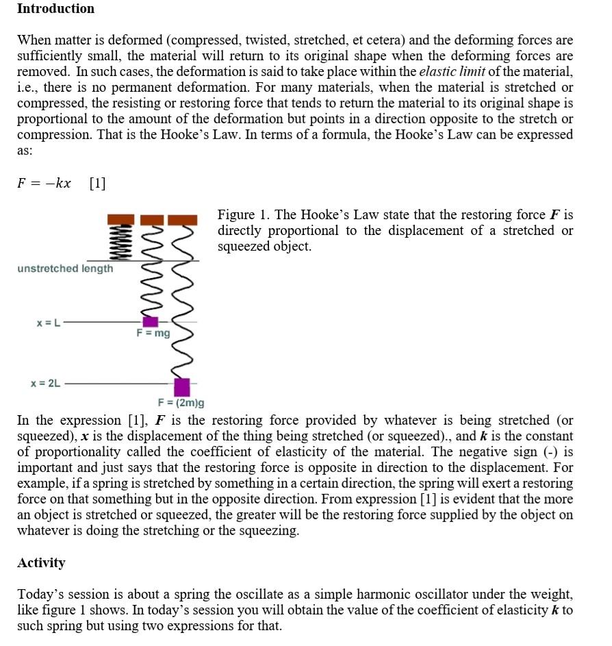 Solved Introduction When matter is deformed (compressed, | Chegg.com