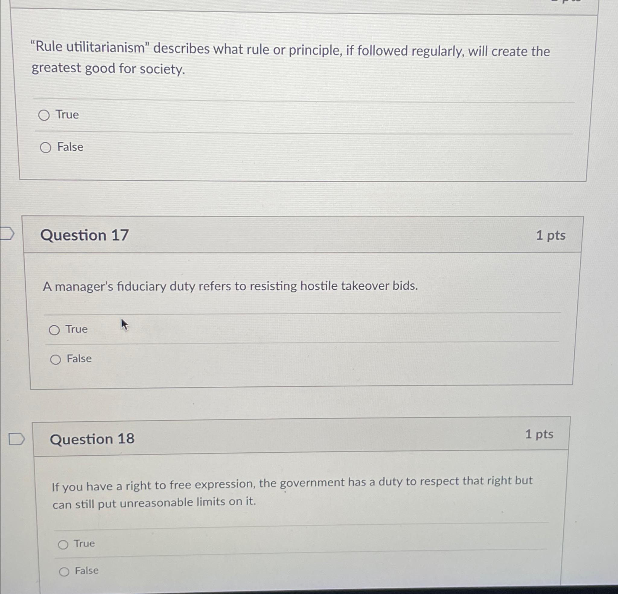 Solved "Rule utilitarianism" describes what rule or | Chegg.com