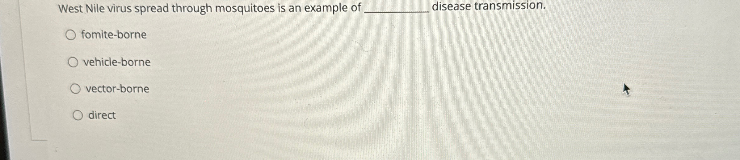 Solved West Nile virus spread through mosquitoes is an | Chegg.com