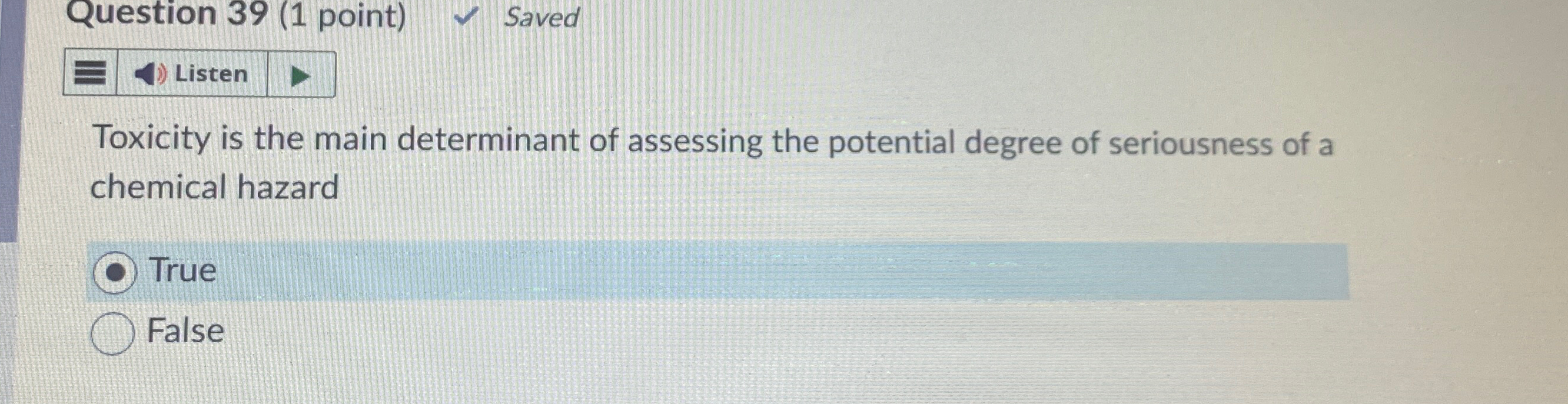 Solved Question 39 (1 ﻿point)SavedToxicity is the main | Chegg.com