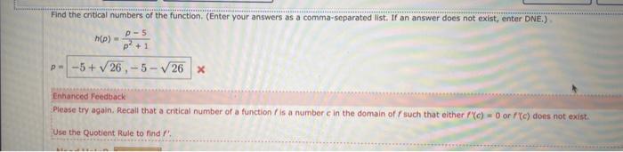 Solved Find the critical numbers of the function. (Enter | Chegg.com