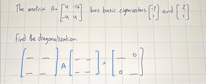 Solved The matrix A= 4-16° H [-u u has basic eigen vectors | Chegg.com