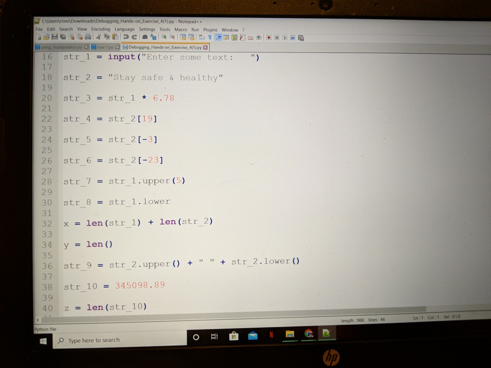 C:\Users\rrin\Downloads\Debugging. | Chegg.com
