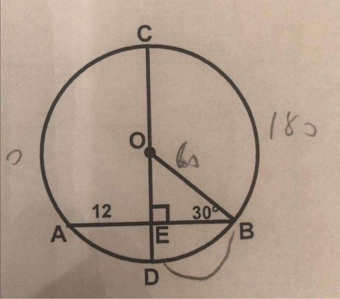 Solved please help find the measurement of radius OB.CD is a | Chegg.com