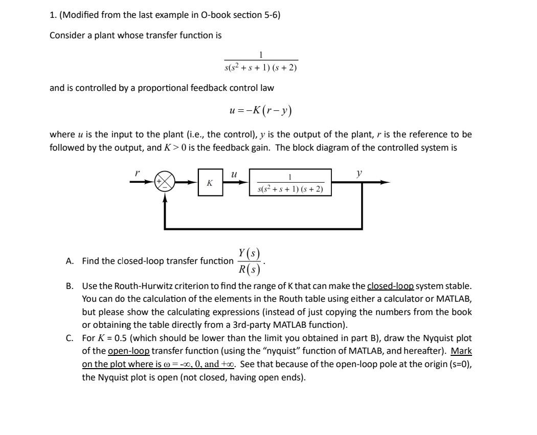 Solved 1. (Modified from the last example in O-book section | Chegg.com