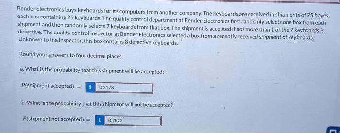 Solved Bender Electronics buys keyboards for its computers | Chegg.com