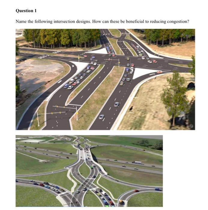 Solved Question 1 Name the following intersection designs. | Chegg.com