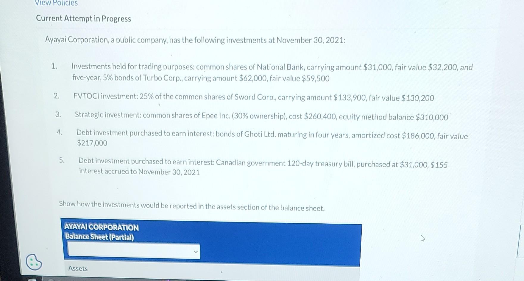 Solved Current Attempt in Progress Ayayai Corporation, a | Chegg.com