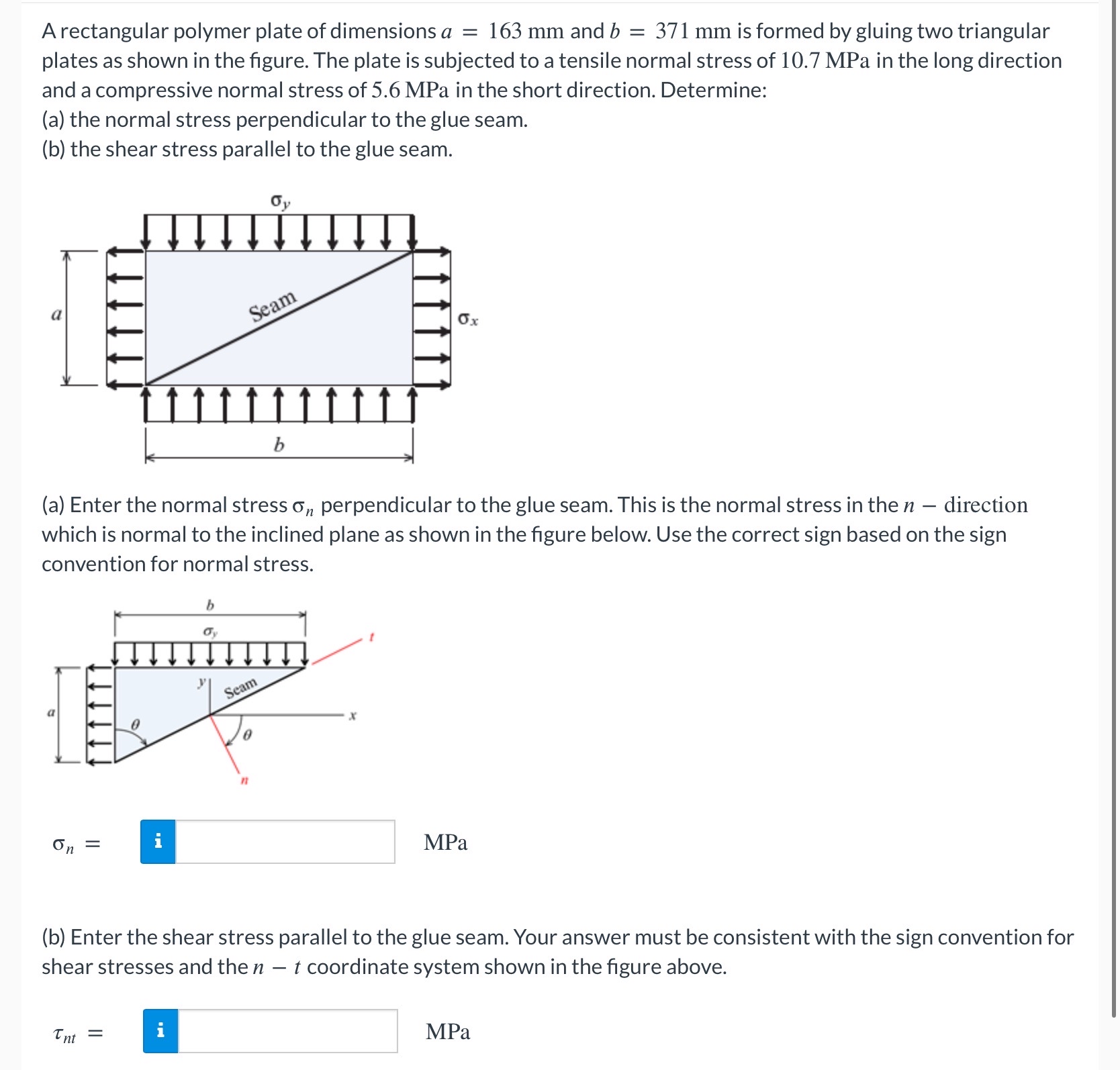 Solved A rectangular polymer plate of dimensions a=163mm | Chegg.com