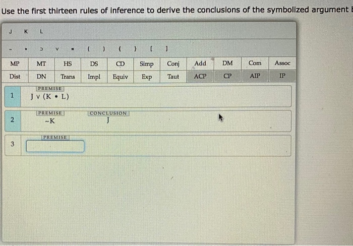 Solved Use the first thirteen rules of inference to derive | Chegg.com