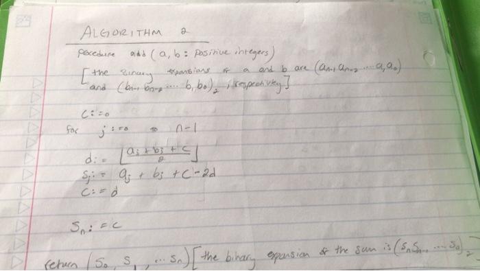 Writing a code using two random Binary Numbers and | Chegg.com