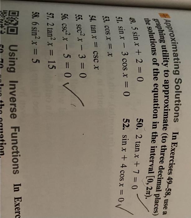 Solved Approximating Solutions In Exercises 49-58, use a | Chegg.com