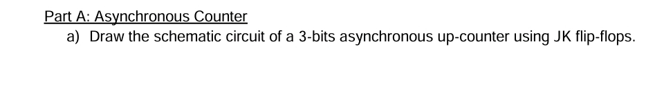 Solved Part A: Asynchronous Countera) ﻿Draw the schematic | Chegg.com