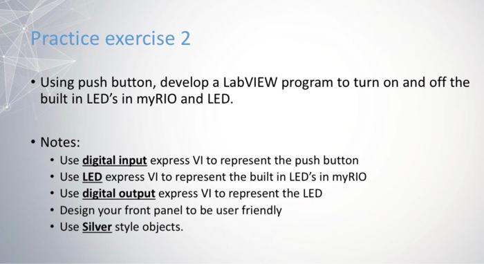 - Using push button, develop a LabVIEW program to | Chegg.com