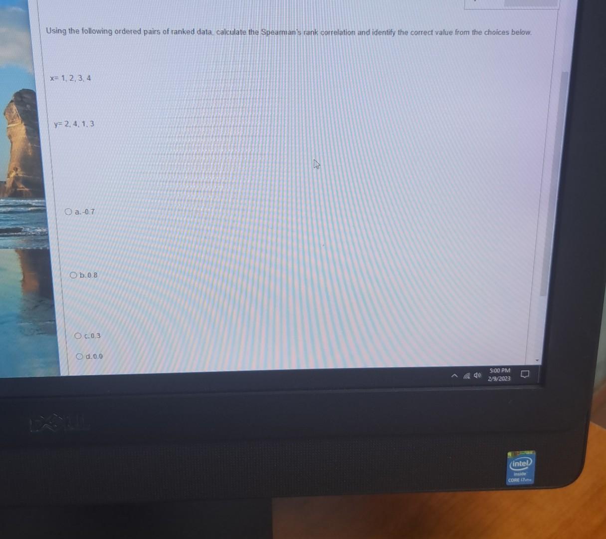 Solved Using the following ordered pairs of ranked data, | Chegg.com