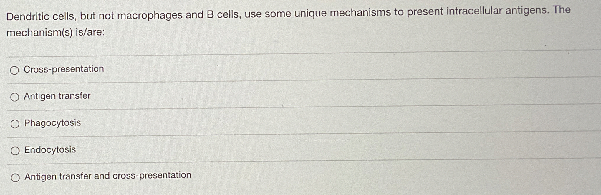 Solved Dendritic cells, but not macrophages and B cells, use | Chegg.com