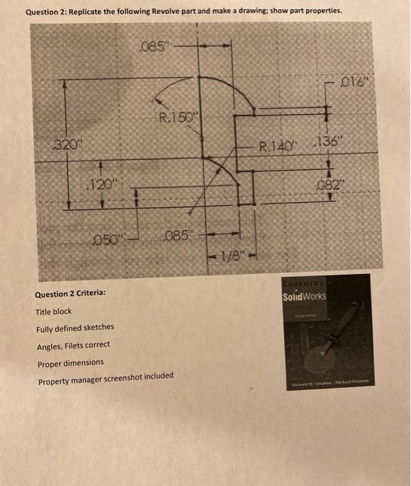 Solved Question 2: Replicate the following Revolve part and | Chegg.com