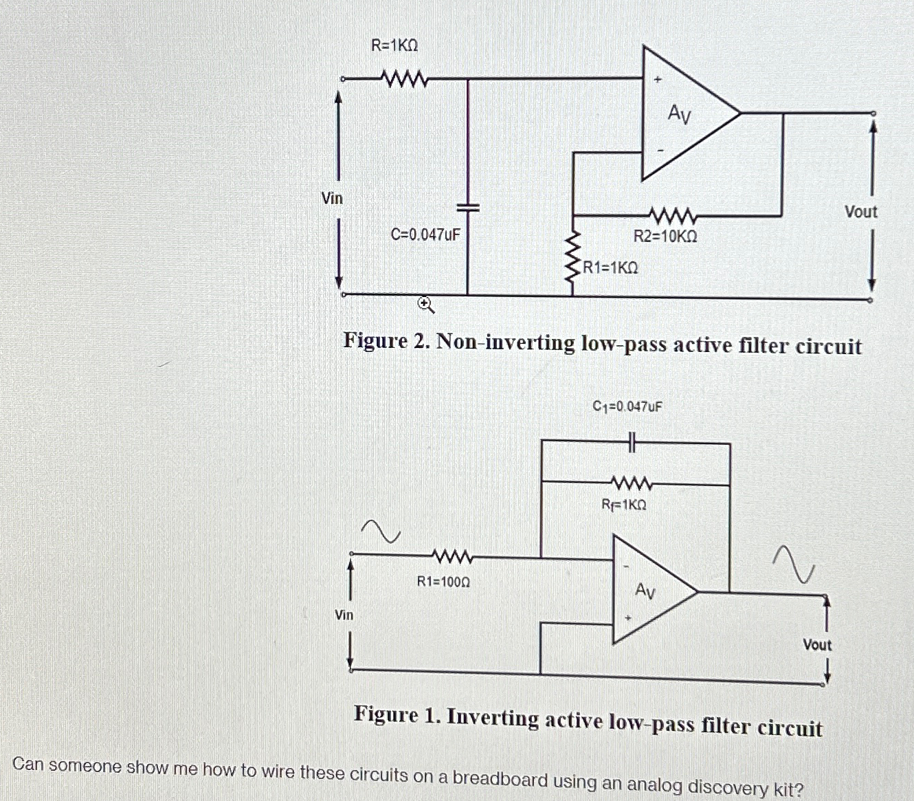 Solved Figure 2. Non-inverting low-pass active filter | Chegg.com Solved Figure 2. Non-inverting low-pass active filter | Chegg.com