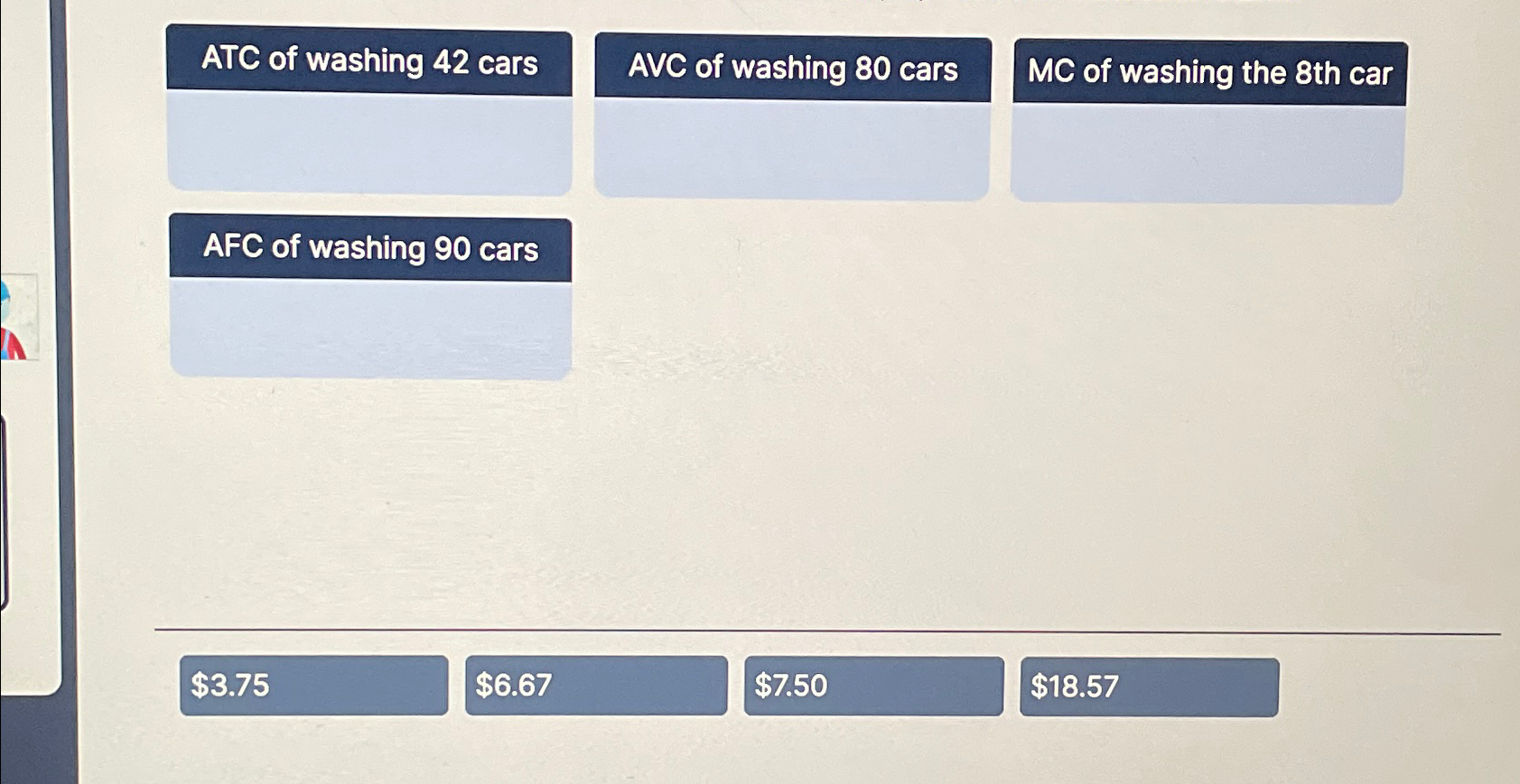Solved ATC of washing 42 ﻿carsAVC of washing 80 ﻿carsMC of | Chegg.com